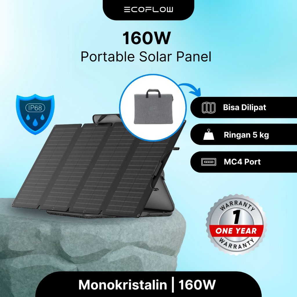 Jual Solar Panel Portable EcoFlow 160W Next Gen Panel Surya IP68 ...