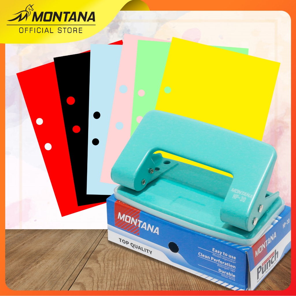 Jual MONTANA Punch Pembolong Kertas Maksimum A4 Paper Hole Puncher With ...