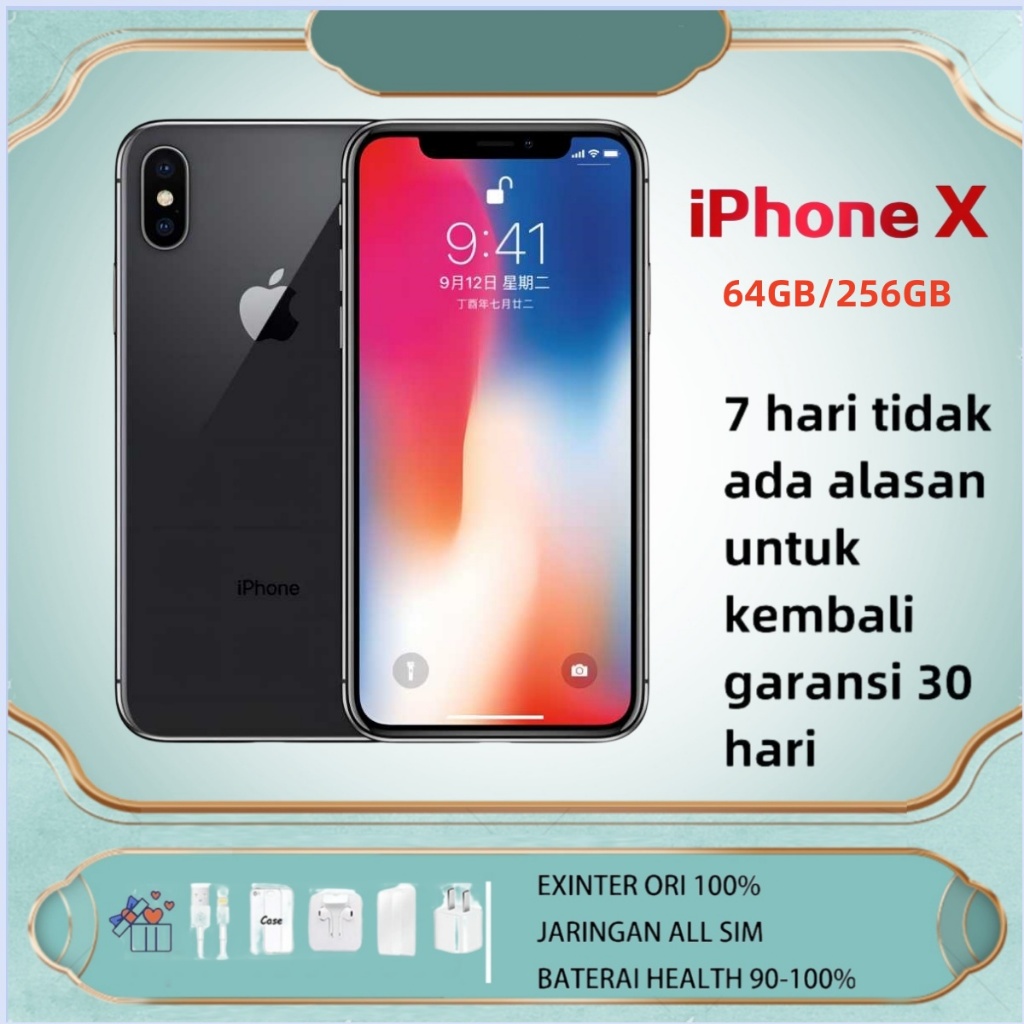 Jual iP X 64GB/256GB FULLSET MULUS NO MINUS SECOND ORIGINAL 100% GOOD ...