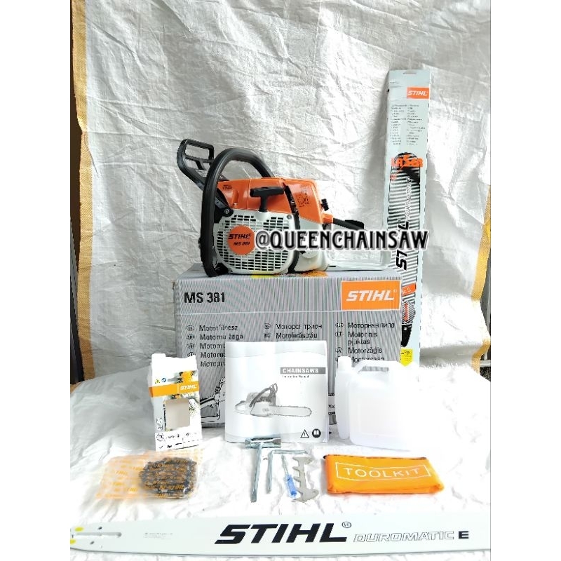 Jual MESIN MS381 STIHL CHAINSAW GERGAJI POTONG KAYU MS 381 STIHL BAR 25 INCH FULLSET SIAP PAKAI ...