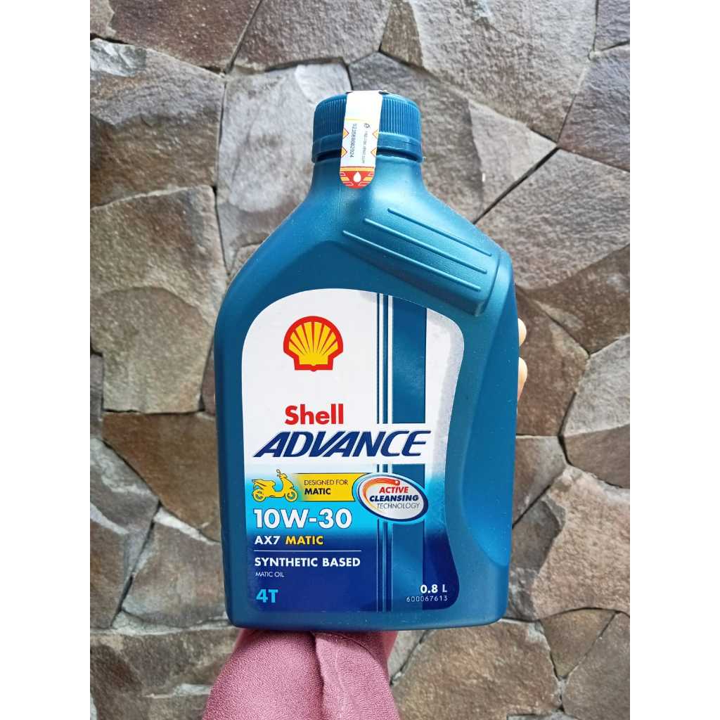 Jual Oli Mesin Motor Matic Shell Ax7 800ml 10W-30 Synthetic Based 800ml ...
