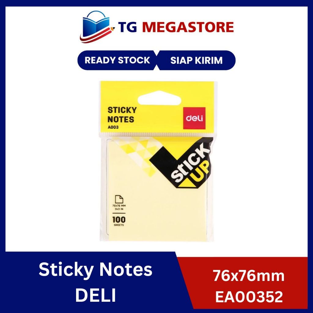 Jual Sticky Notes DELI Memo Tempel Warna Kuning 76x76mm - EA00352 ...