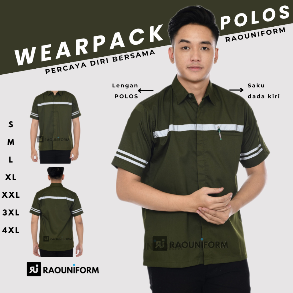Jual Seragam wearpack/Kemeja kerja lengan pendek/Baju proyek lapangan/Seragam Safety Pendek/Baju ...