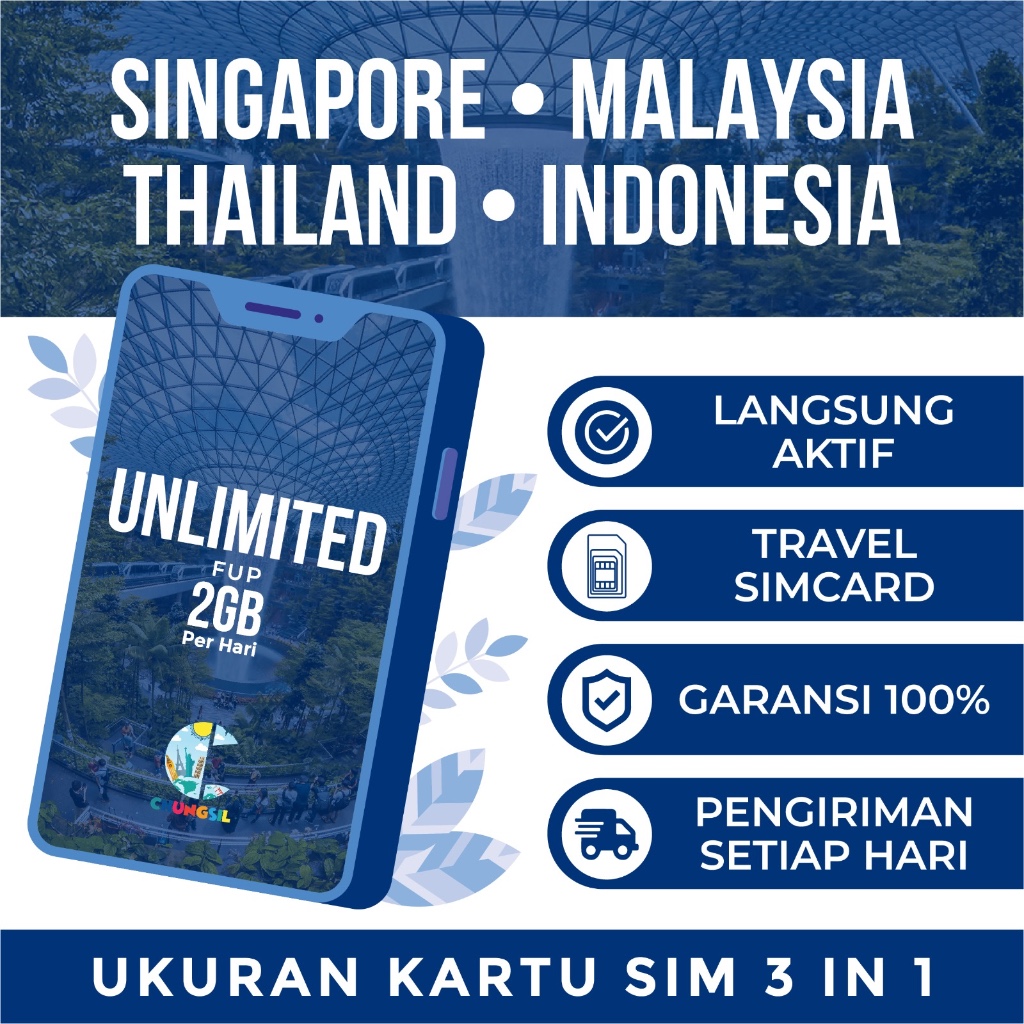 Jual Simcard Malaysia, Singapore & Thailand Unlimited (FUP 2GB/day) Provider Singtel LANGSUNG ...