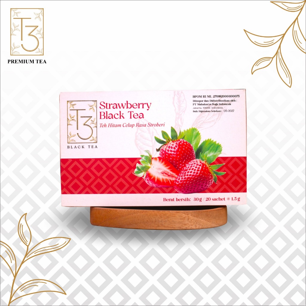 Jual T3 Teh Hitam Celup Rasa Stroberi (Strawberry Black Tea) - Kaya ...