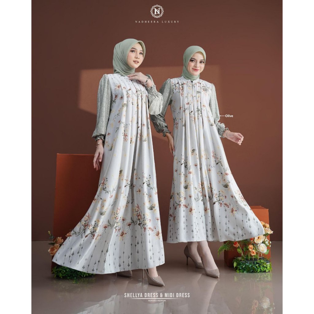 Jual SHELLYA MIDI DRESS BY NADHEERA LUXURY | Shopee Indonesia