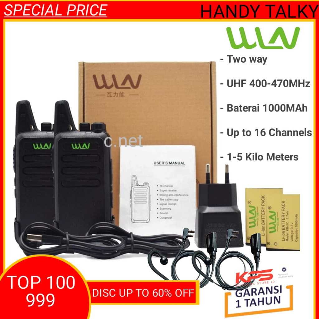 Jual ISI 2 HT WLN WARNA BLACK | HT WLAN SEPASANG UHF TWO WAY | RADIO ...