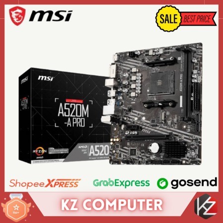 Jual MSI A520M PRO | Motherboard AMD A520 Ryzen AM4 M-ATX | Shopee ...