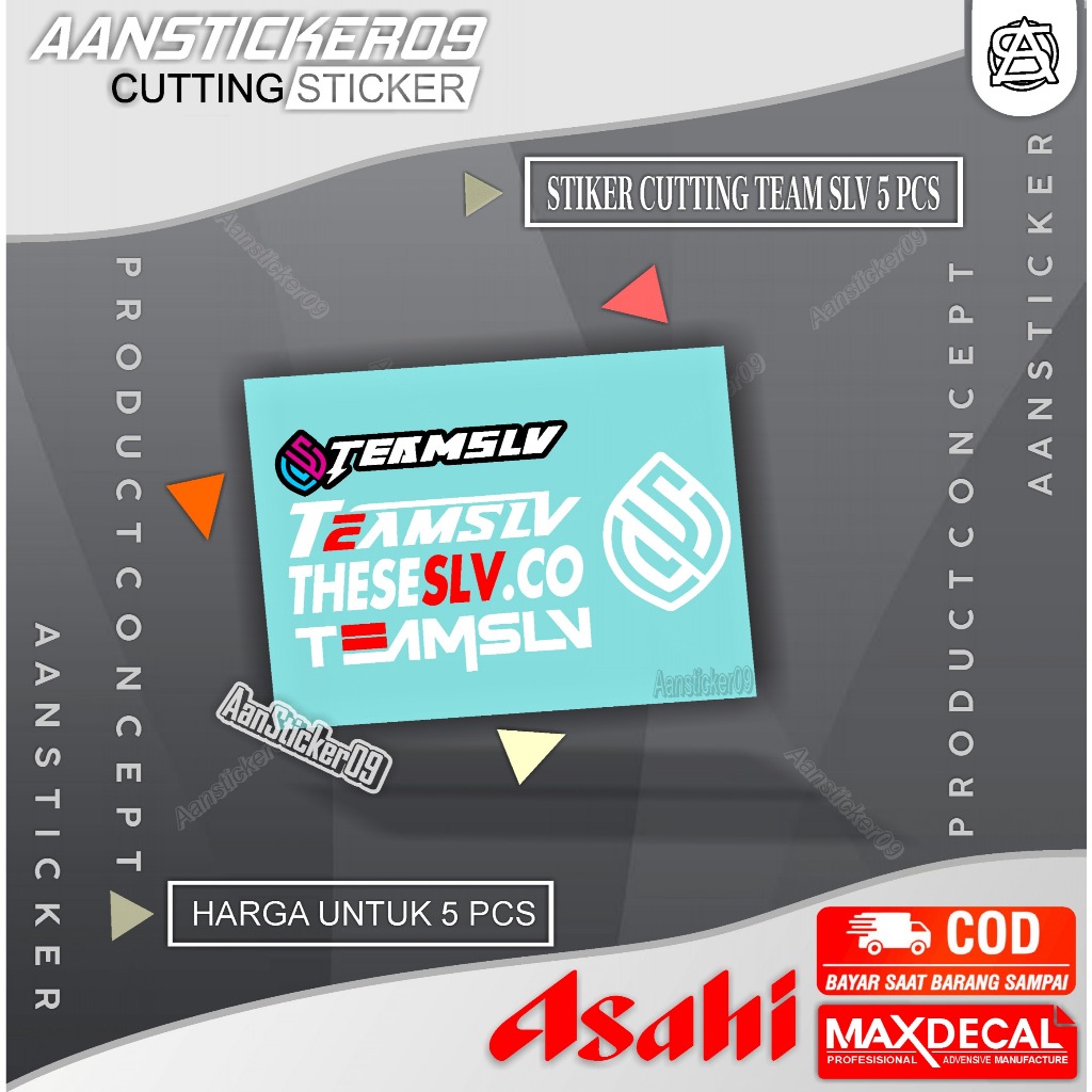 Jual STIKER PACK 5 IN 1 teamslv - stiker cutting teamslv paket 5 pcs ...
