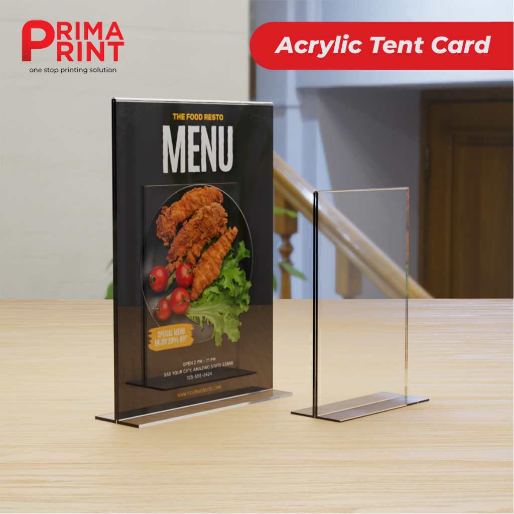 Jual Tent Card Akrilik Premium I Tent Card Akrilik QRis Brosur Flyer ...