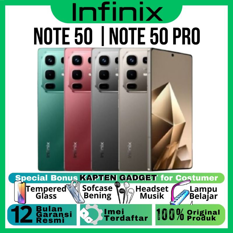 Jual HP INFINIX NOTE 50 | NOTE 50 PRO 8/256GB Ram Upto 16GB Chipset Gaming Helio G100 Ultimate ...