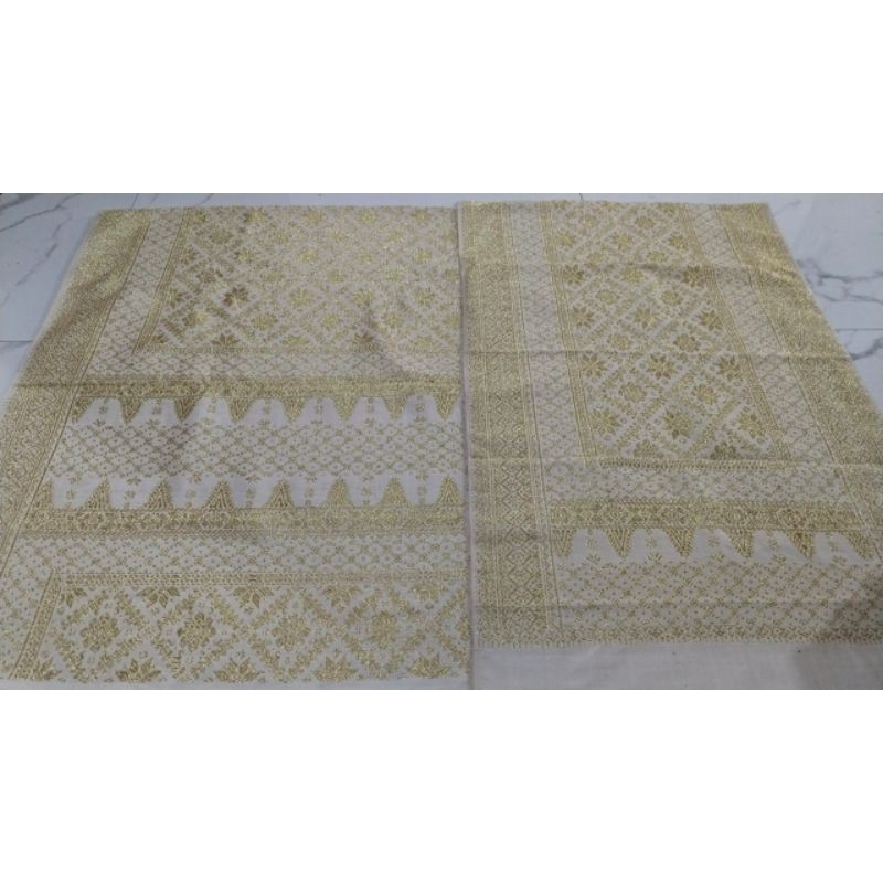 Jual songket lepus crem gold / songket palembang asli tenun tangan ...