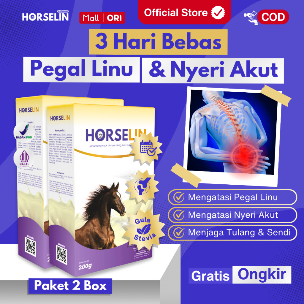 Jual 2 BOX SUSU KUDA Pegal Linu Rematik Kebas Nyeri Tulang Otot dan ...