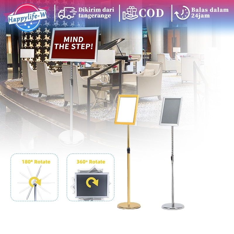 Jual Standing Sign Frame A4 Stainless Steel Standing Welcome Sign Board ...