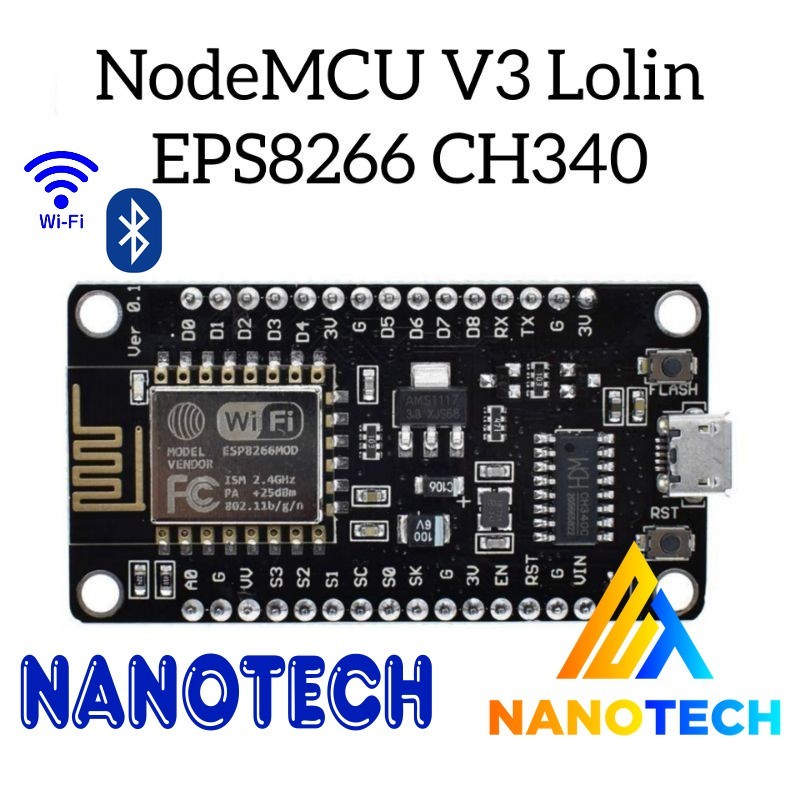 Jual NodeMCU V3 CH340 Wireless module NodeMcu Esp8266 Wifi | Shopee Indonesia