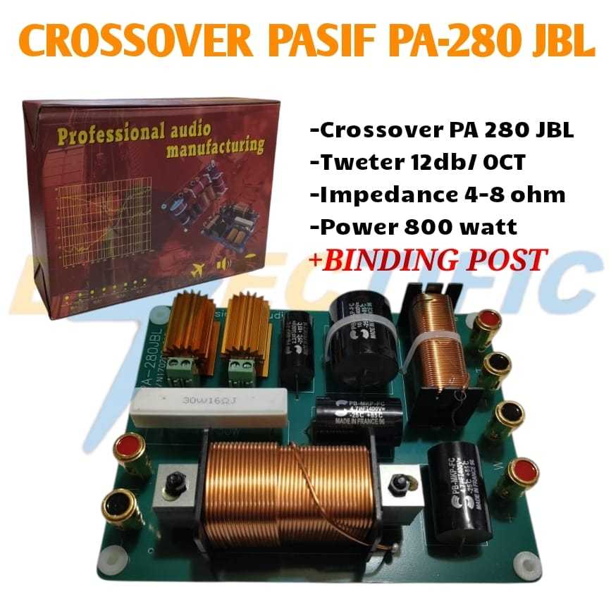 Jual Kit Crossover 2 Way Pasif PA-280 PA 280 + Binding Post Audio ...