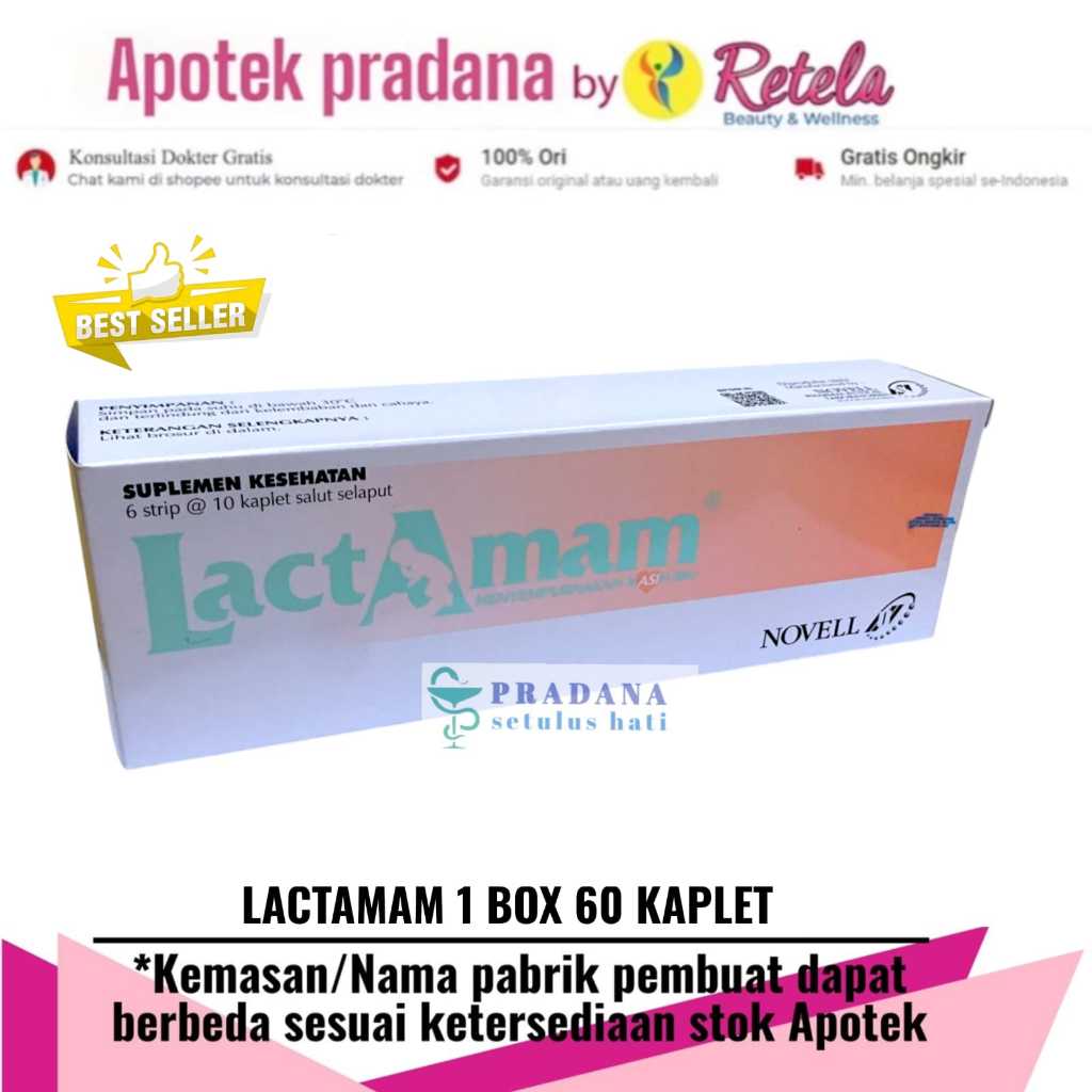 Jual LACTAMAM 1 BOX 60 KAPLET | Shopee Indonesia