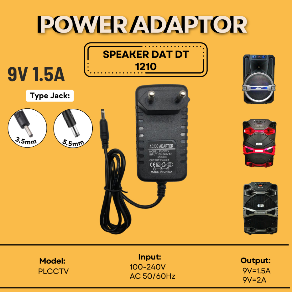 Jual [ COD ] Adaptor Charger UntukCas Speaker Portable Wireless DAT DT ...