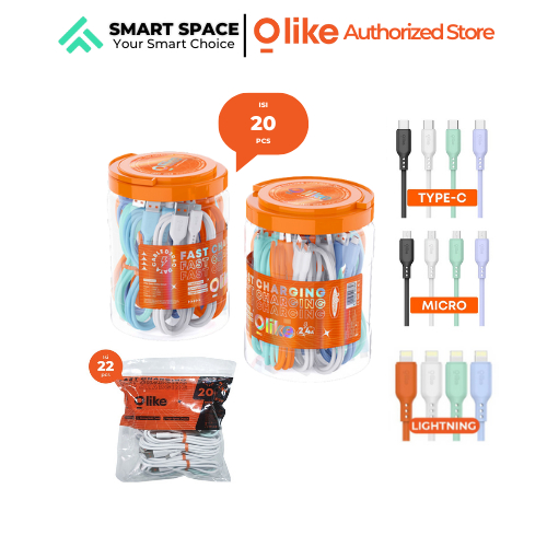 Jual OLIKE KABEL DATA D306 2.4A 20 PCS TOPLES USB MICRO TYPE C ...