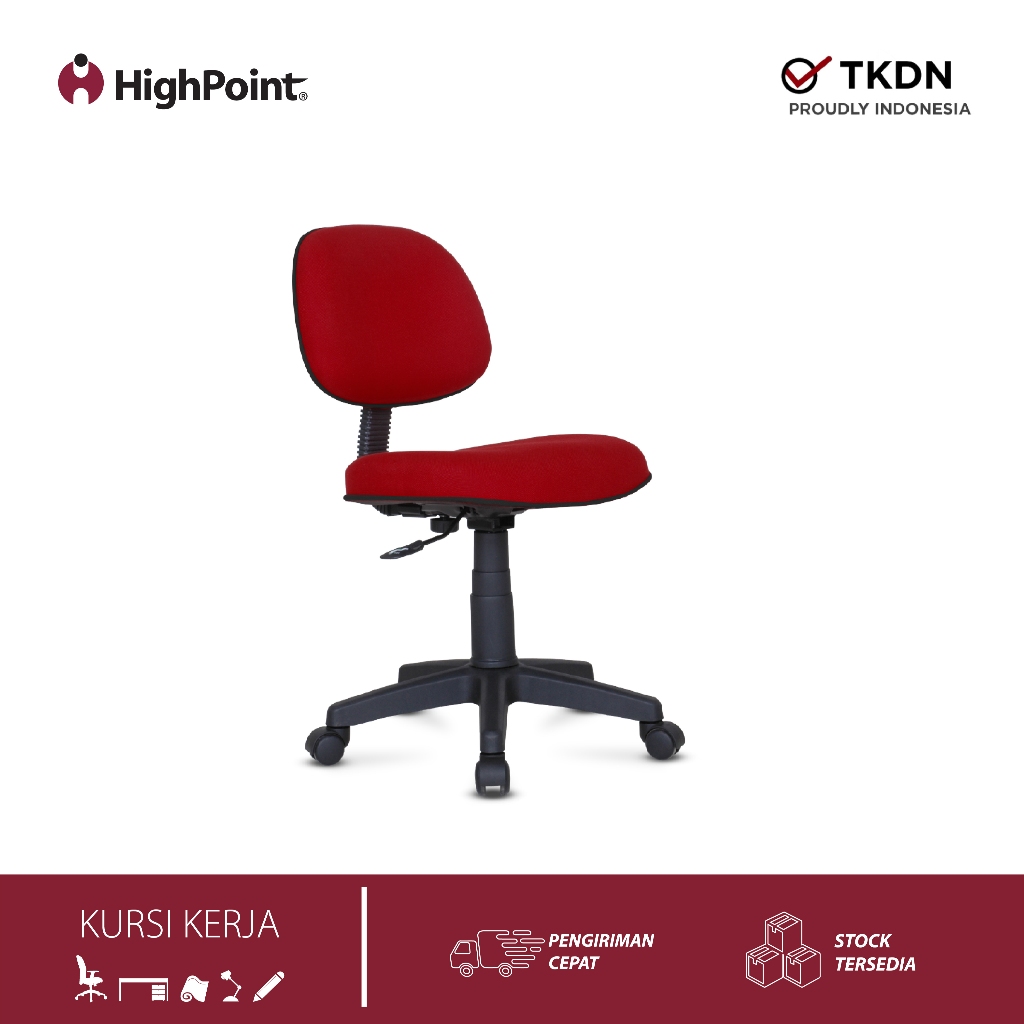 Jual HighPoint Kursi Kerja Roda / Kursi Belajar / Kursi Kantor Staff ...