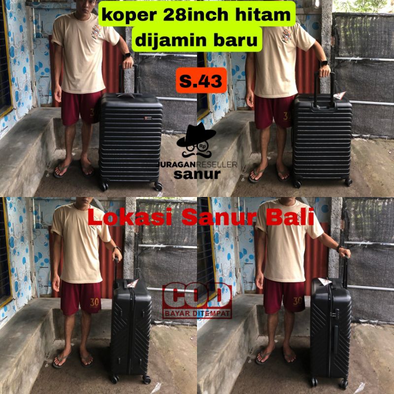 Jual Koper 28 Inch Hitam Bahan Fiber Ukuran Jumbo Free Kardus | Shopee ...