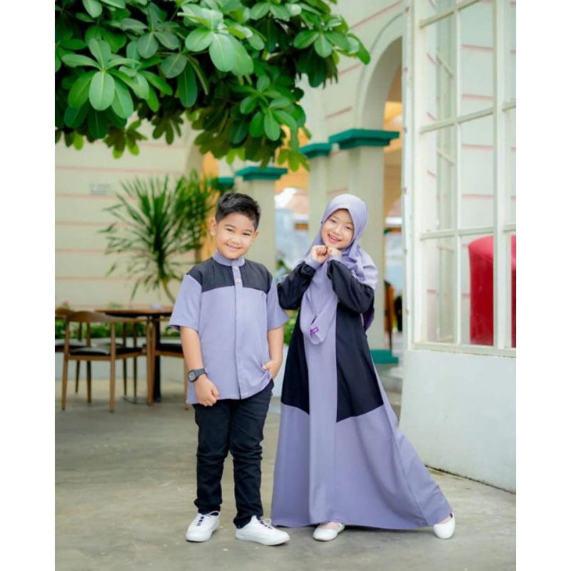 Jual Seragam TPA/TPQ anak 3-15 tahun toyobo premium lilac + hitam ...