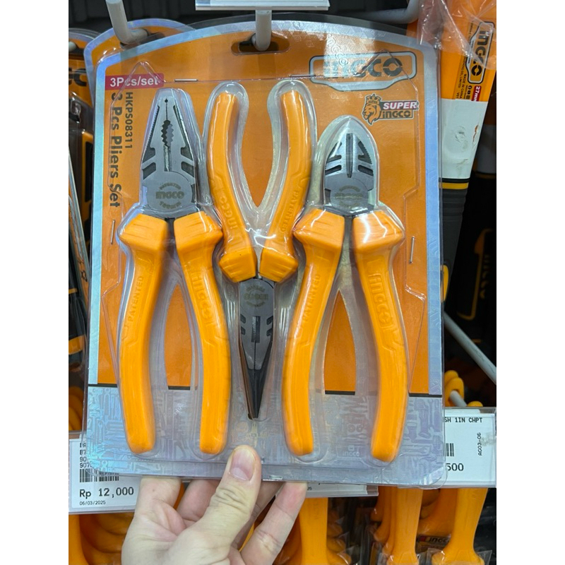 Jual Pliers Set 3pcs/Set Tang Karet 3 pcs HKPS08311 Super INGCO MRDIY ...
