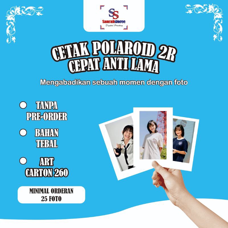 Jual CETAK FOTO POLAROID UKURAN 2R 25 FOTO VARIAN WARNA | Shopee Indonesia