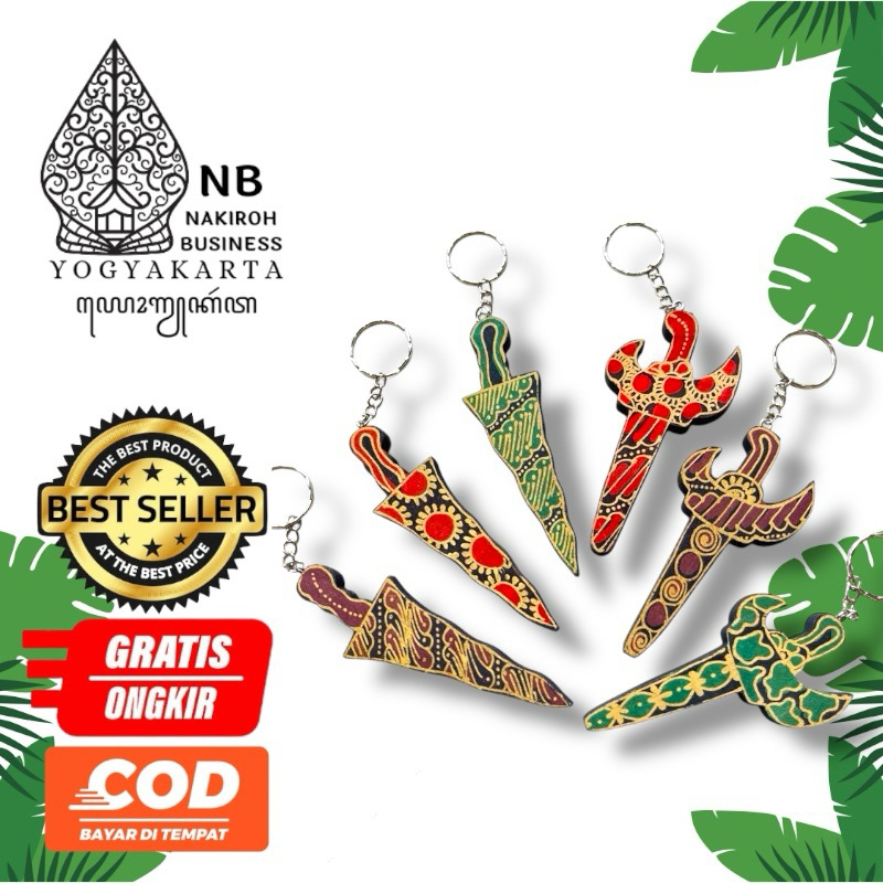 Jual NAKIROHBUSINESS Gantungan Kunci Batik Keris 1 kodi (isi 20 pcs) Souvenir oleh-oleh khas ...