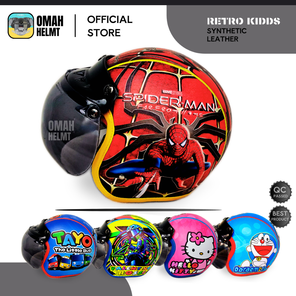 Jual helm anak bogo karakter SPIDERMAN/ helm motor anak untuk usia 2-6 ...