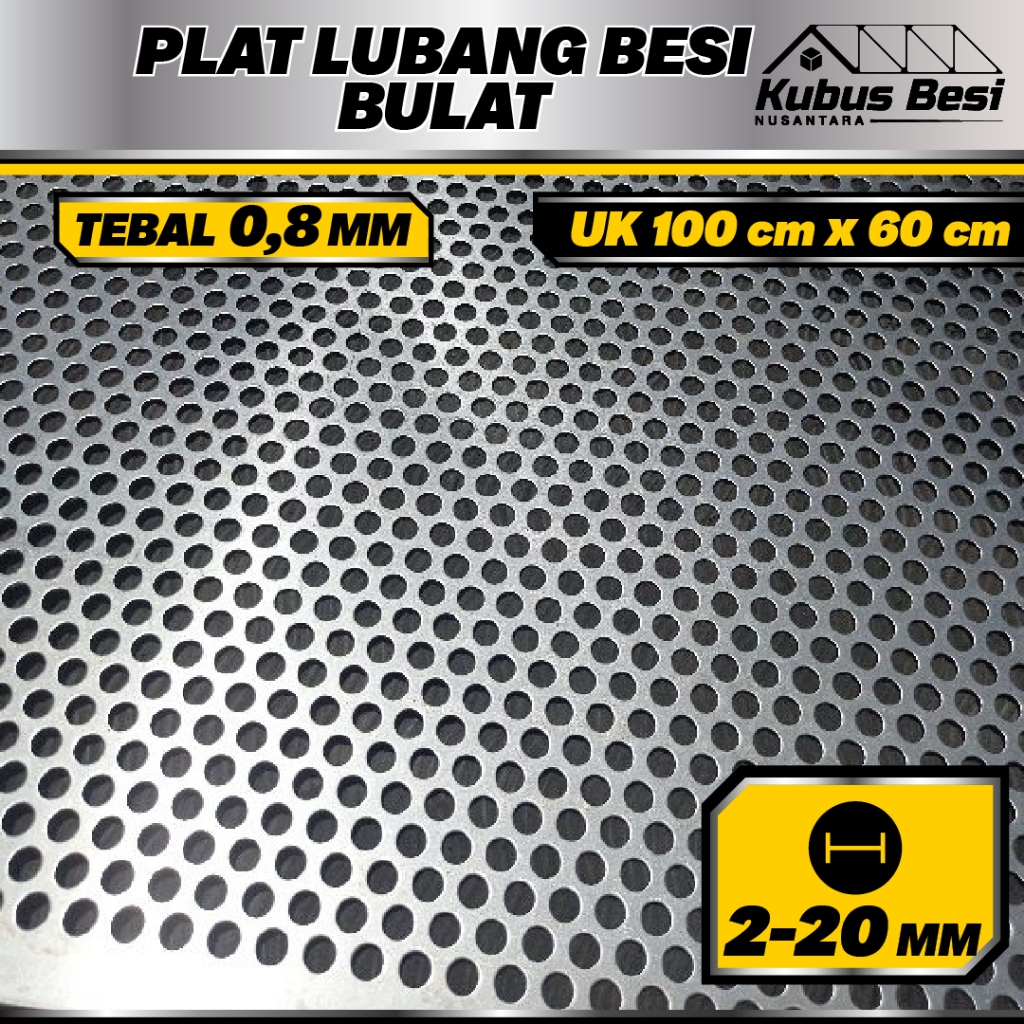 Jual 100x60 cm - Plat Lubang Bulat 2-20 mm - Tebal 0,8 mm. Ram Gril ...