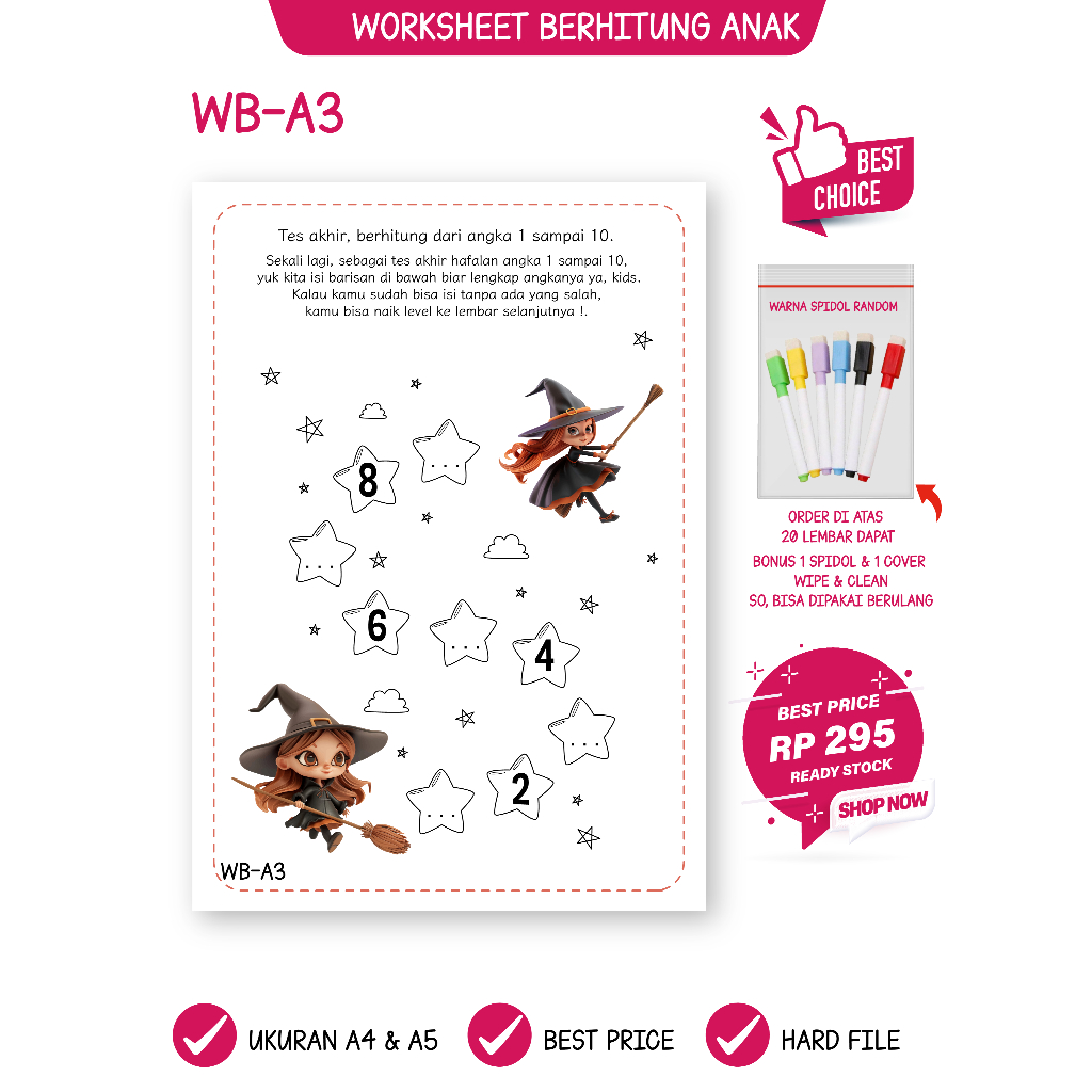 Jual ASHJENA Lembar Aktivitas anak ANGKA DAN BERHITUNG Worksheet ...