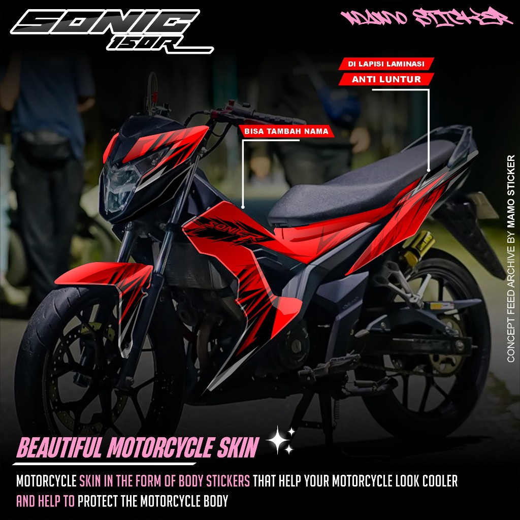 Jual Decal Sticker Honda SONIC 150R Fullbody Fullblok Desain ABSTRAK ...