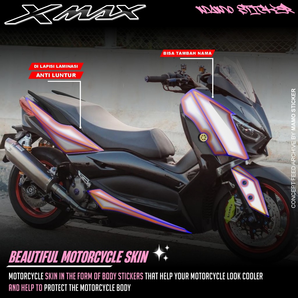 Jual Decal Sticker XMAX Full Body - Sticker Decal XMAX Sticker Dekal ...