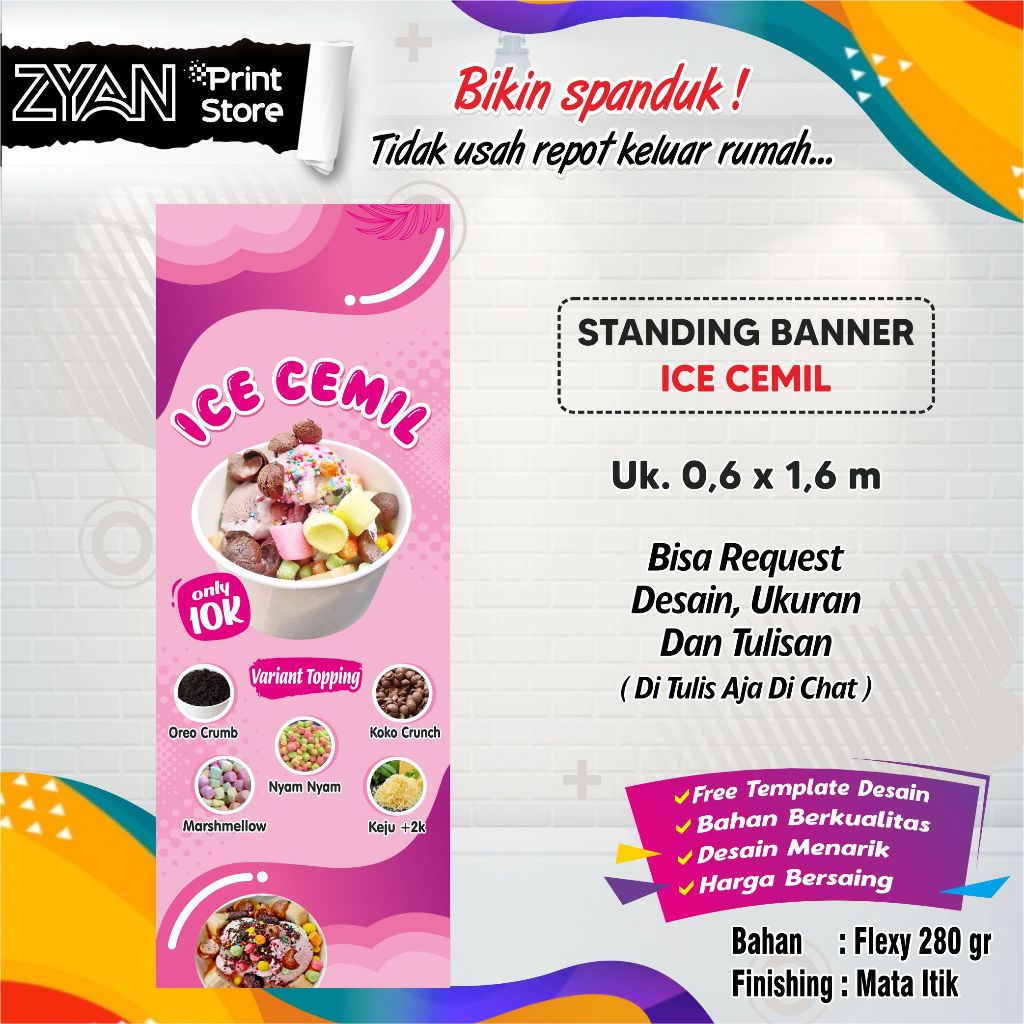 Jual SPANDUK BANNER ICE CEMIL | Shopee Indonesia