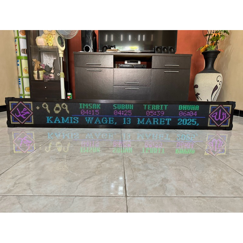 Jual JAM WAKTU SHOLAT MUSHOLLA 20X165 CM / JADWAL SHOLAT DIGITAL MASJID ...