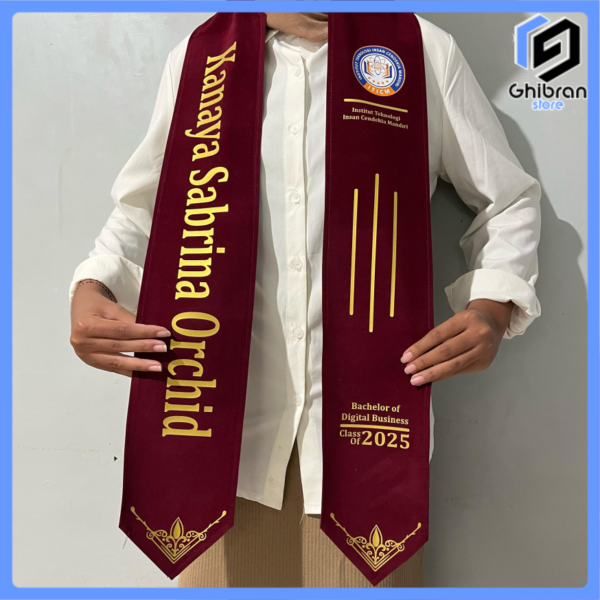 Jual Selempang Wisuda Custom Nama Selempang Leher/Kalung Bahan Bludru ...