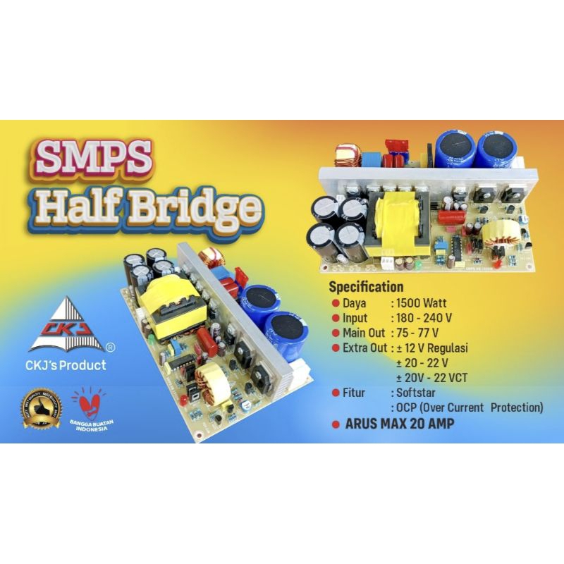 Jual SWITCHING SMPS HALF BRIDGE 20 Amp 1500 Watt + Soft Start Proteksi ...