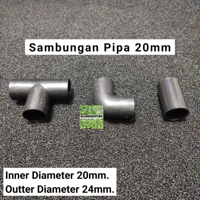Jual Sambungan Hitam Pipa 20mm Aquarium Sambungan Pipa Air Aquarium Kolam 20mm Sambungan Pipa ...
