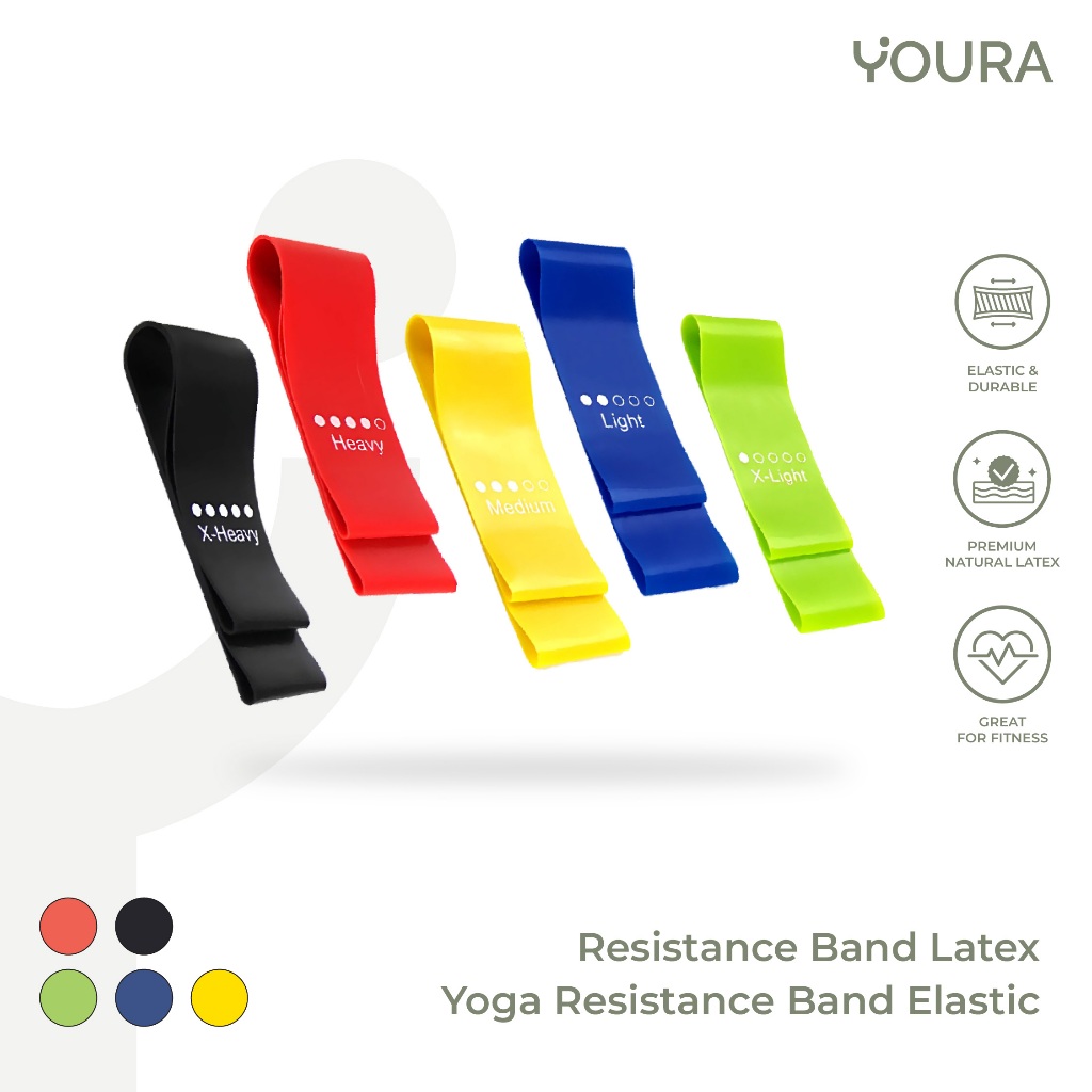 Jual YOURA - Tali Resistance Loop Bands 1 Set isi 5pcs Alat Olahraga ...