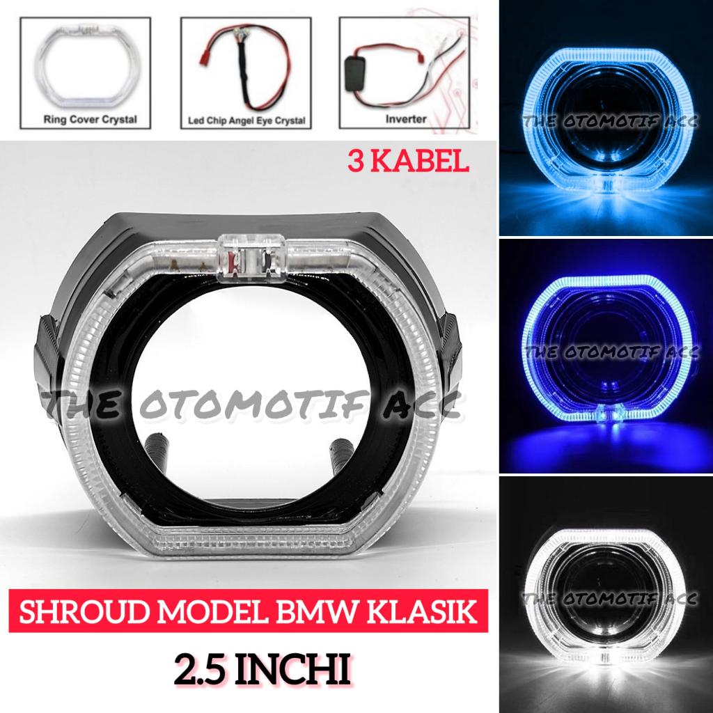 Jual Shroud Projector Bi LED BMW Klasik FULL Hitam Black Angel Eye ...