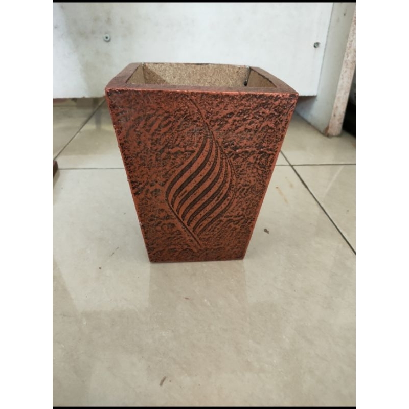 Jual pot kayu vas kayu tinggi 20cm lebar 12cm untuk bunga artificial ...