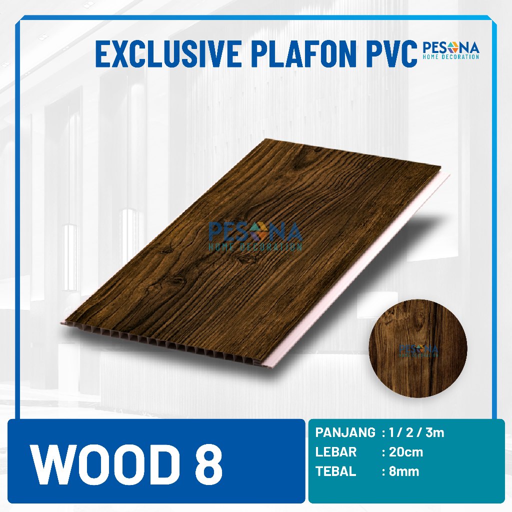Jual plafon pvc EXCLUSIVE tipe WOOD 8 | Shopee Indonesia