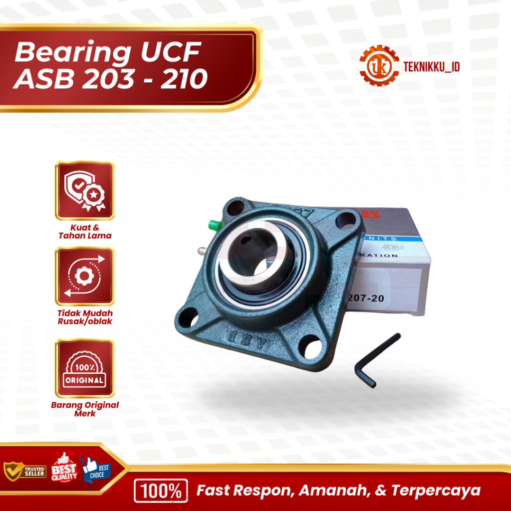Jual Bearing UCF 203 - 210 AS 17mm hingga 50mm ASB Pillow Block 100% Original | Shopee Indonesia