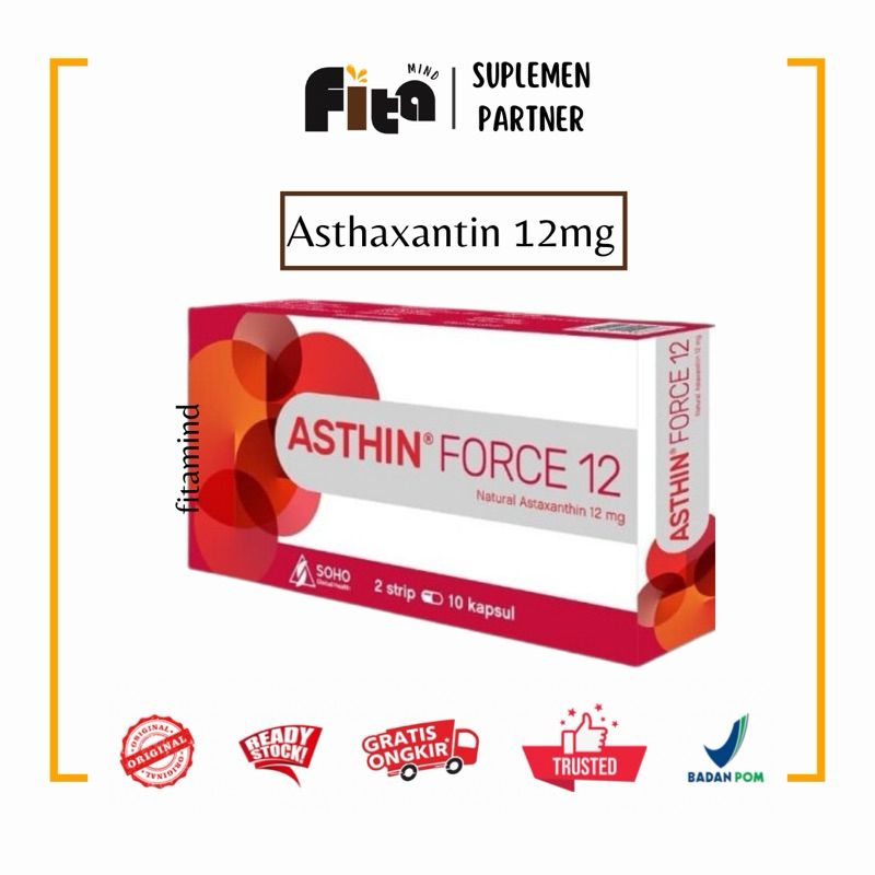 Jual ASTHIN FORCE 12 ASTHAXANTIN 12mg SUPLEMEN MULTIVITAMIN DEWASA ...