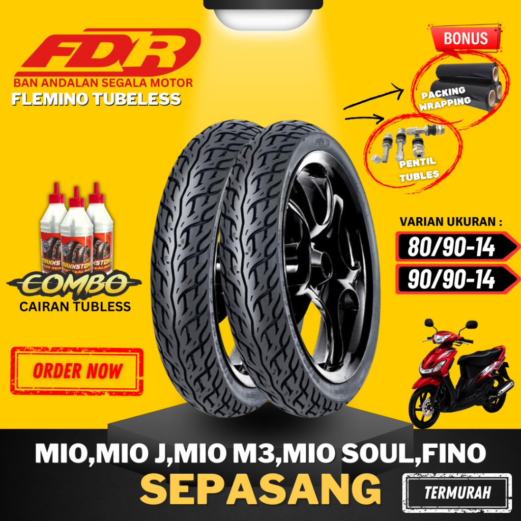 Jual [PAKET SEPASANG] BAN FDR FLEMINO RING 14 / ( 80/90-14 & 90/90-14 ...
