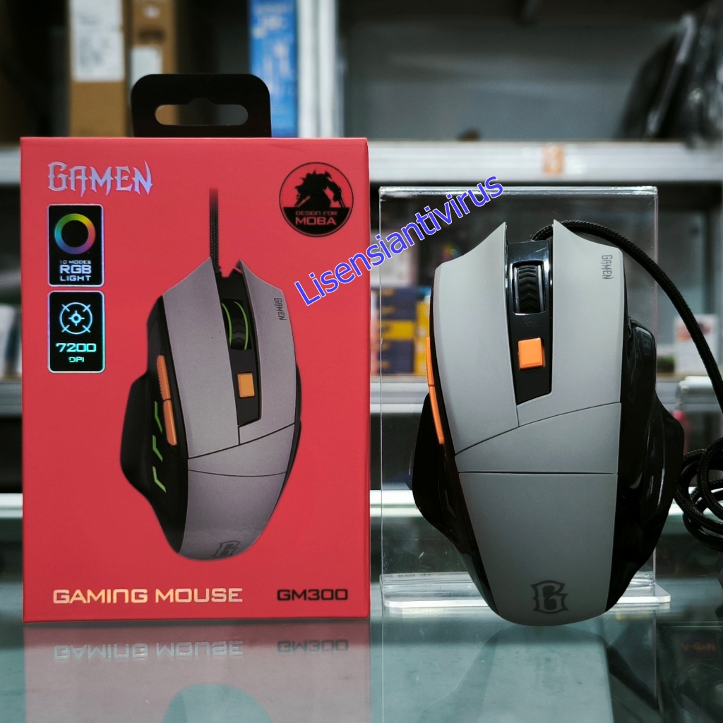 Jual Mouse Gaming GAMEN Macro GM300 7200 DPI Black Mouse RGB | Shopee ...