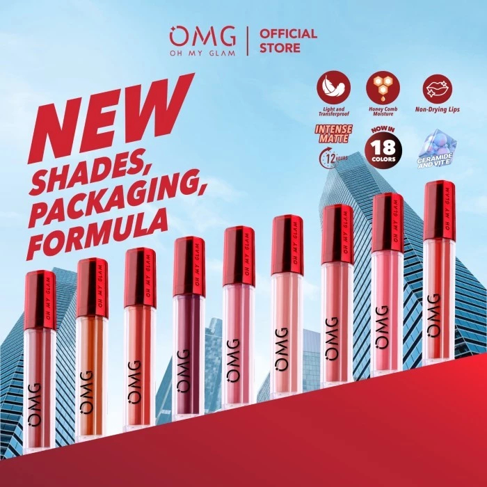 Jual OMG OH MY GLAM MATTELAST LIP CREAM LONGLASTING 18 SHADE | Shopee ...