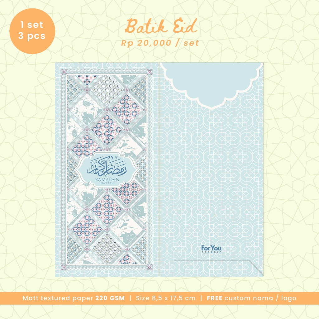 Jual Idul Fitri Money Envelope (Batik Eid) | Amplop Lebaran Custom 2025 ...