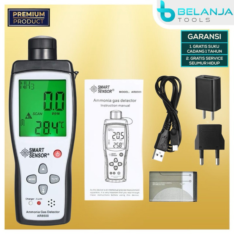 Jual Ammonia Gas Detector Smart Sensor AR8500 Tester Amonia NH3 AR-8500 ...